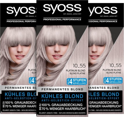 Syoss Color Coloration 10_55 Platinum Blonde Brightener Level 3 (3 x ...