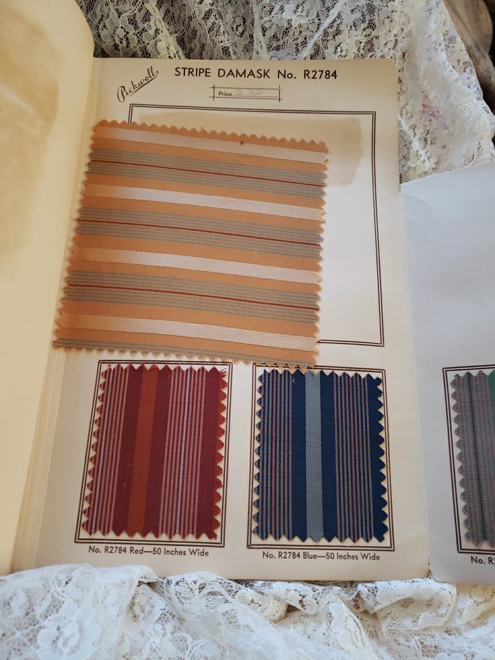 Antique Upholstery Fabrics Sample Book #2, The Pickwell Line, Chicago ...