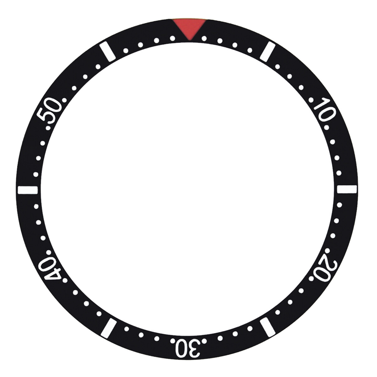 BEZEL INSERT FOR ROLEX SUBMARINER 37.5MM X 30MM WITH RED TRIANGLE TOP ...