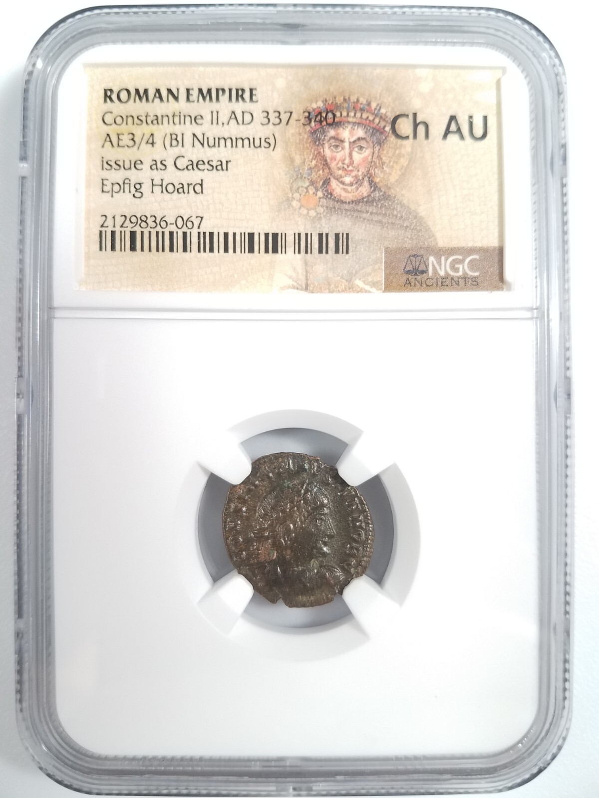 Constantine II Roman Empire BI Nummus AE3/4 NGC Ch AU Ancient Epfig ...