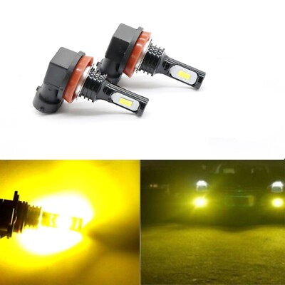 2X H11 H8 LED Bright Foglight Bulb Golden Yellow Fog Lamp 4000LM 3000K ...