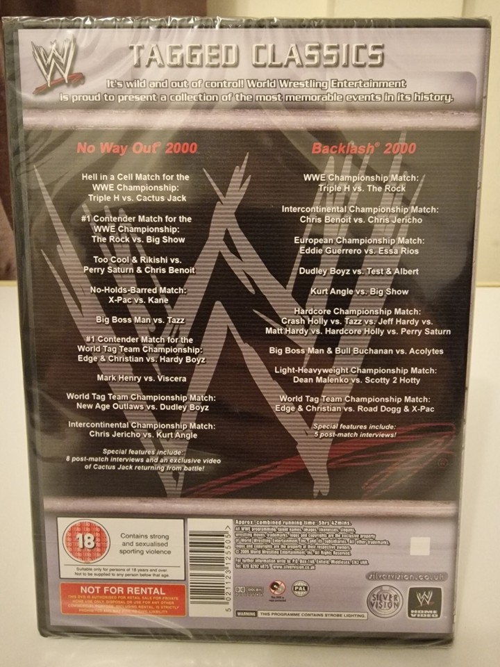 BRAND NEW & SEALED RARE WWF No Way Out & Backlash 2000 WWE Tagged ...