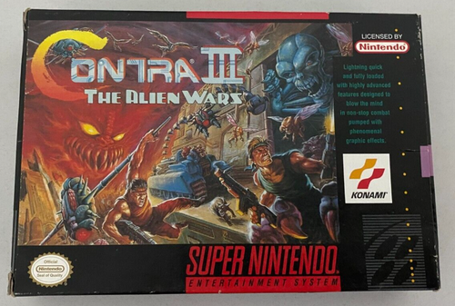 Contra III 3 The Alien Wars Super Nintendo SNES Konami Boxed with ...