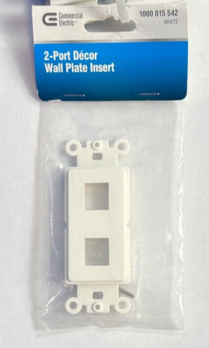 COMMERCIAL ELECTRIC 2-PORT DECOR WALL PLATE INSERT 1000 015 542, Lot of ...