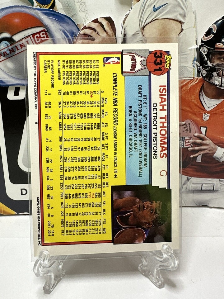 1992 1993 Topps 331 Isiah Thomas Detroit Pistons Basketball Card HOF | eBay