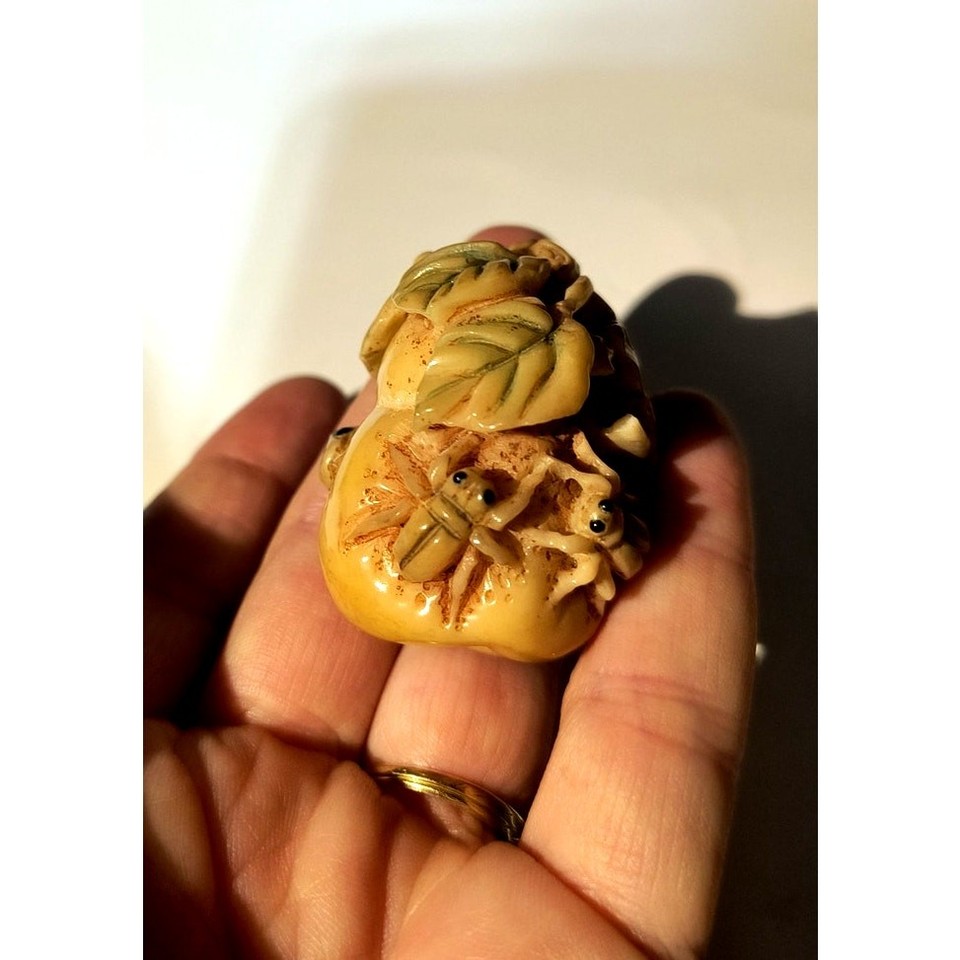 79. Netsuke Tagua Palm Nut Carving Japanese Snake | eBay UK