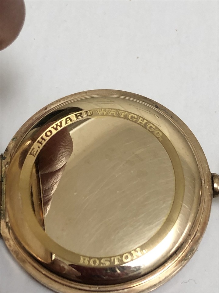 EARLY 1900s HOWARD MENS GOLD 17 JEWELED POCKET WATCH BEAUTIFUL WORKING ...