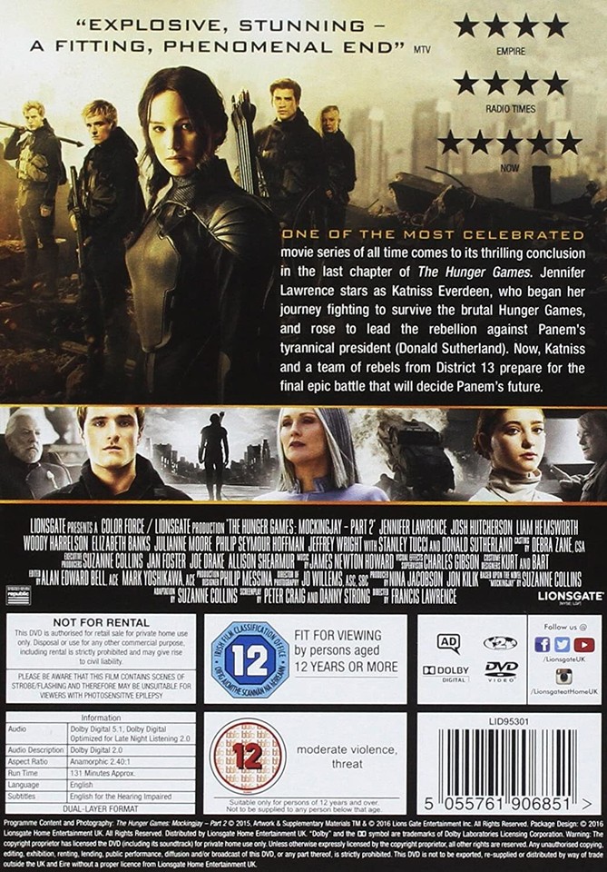 The Hunger Games: Mockingjay - Part 2 (DVD) (UK IMPORT) | eBay