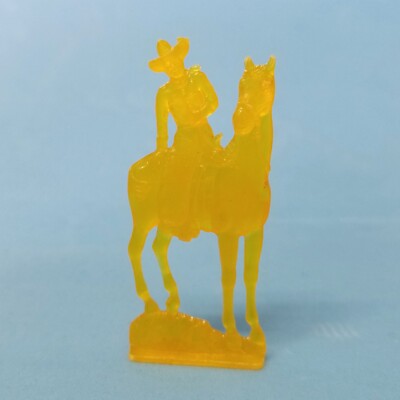 Vintage CRACKER JACK 1949 Cowboy on Horse translucent yellow NOSCO ...