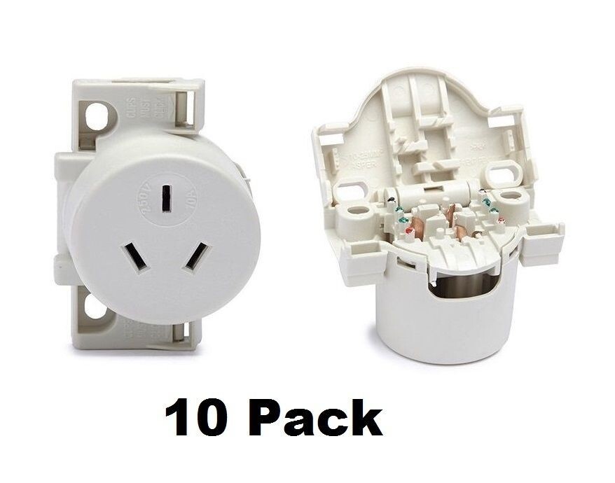 10 x Quick Connect Surface Socket Plug Base 10A Electrical Outlet LED ...