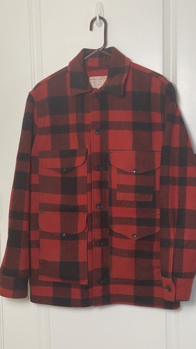 Filson Mackinaw Cruiser Buffalo Plaid Red Wool Jacket Style 110 Size 42 ...