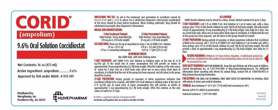 Corid 9.6% Oral Solution For Calves | eBay