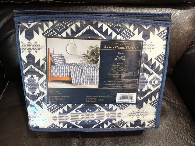 Pendleton Westward journey Multi Aztec Design 3 Piece Flannel Sheet Set ...