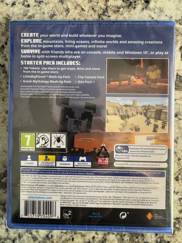 Minecraft PS4 with Starter Pack Brand New Factory Sealed PlayStation 4 ...