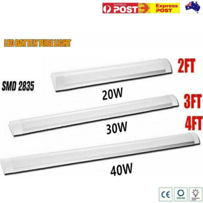 1-10Pcs LED Slim Ceiling Batten Light Daylight 60 90 120CM Coolwhite ...