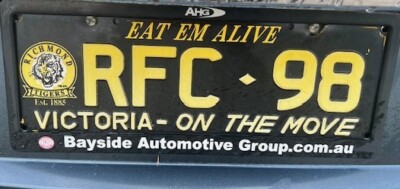 Richmond Football Club Number Plates RFC 98 | eBay