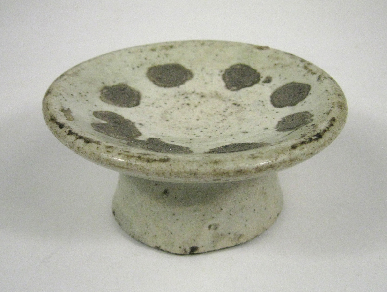 Asian Ceramic Bowl Stand Pottery Clay White Glazed Earthenware Footed ...
