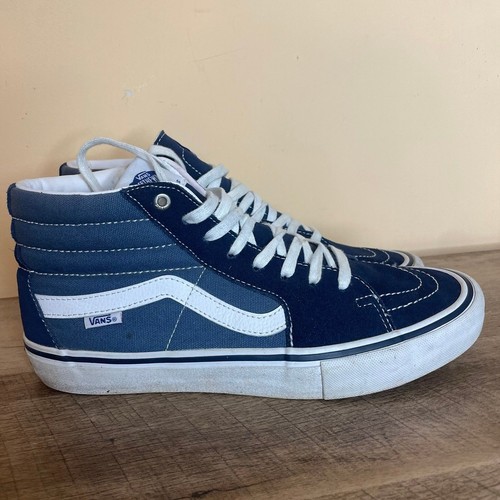 Vans size 10 men’s Pro Skate Sk8-Hi Shoe navy blue / white | eBay