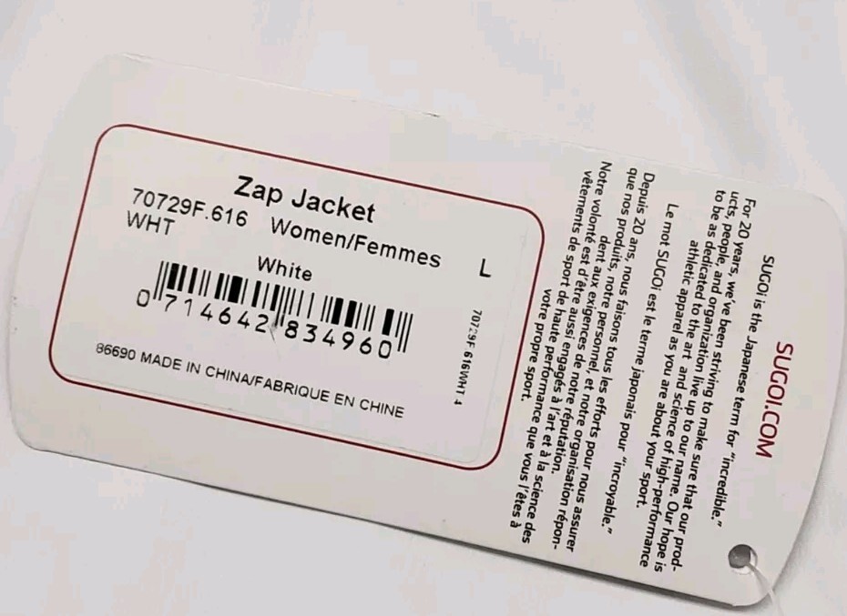 sugoi Newton women's running Zap jacket / Coat SZ L White, Orange ...