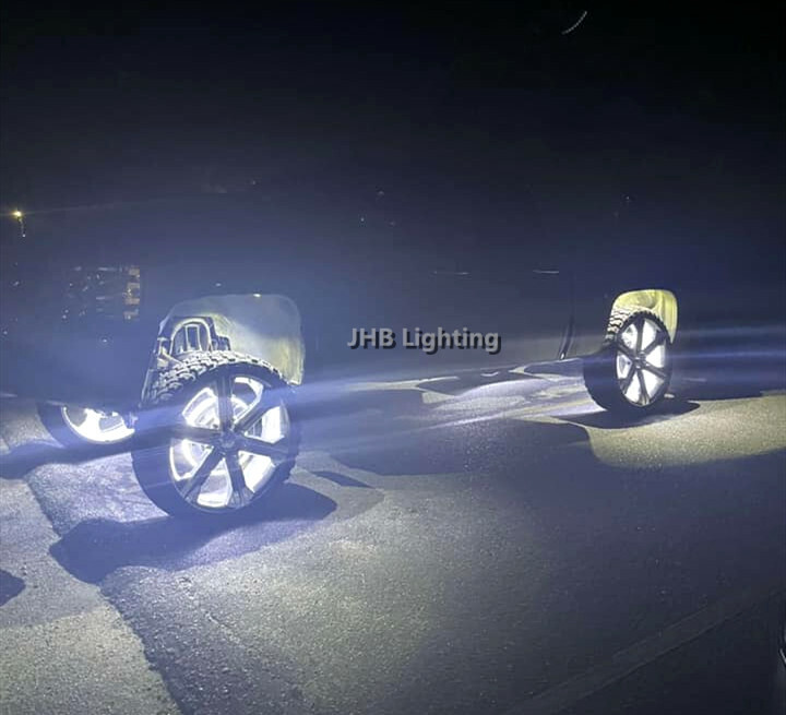 15.5"Double Row WHITE LED Wheel Lights+2pcs 4FT+2pcs 6.5FT Underglow ...