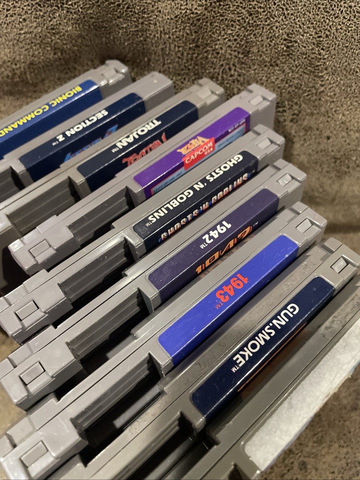 Capcom NES Game Lot -9 Gun smoke, 1942/43, Ghost And Goblins, Viper ...