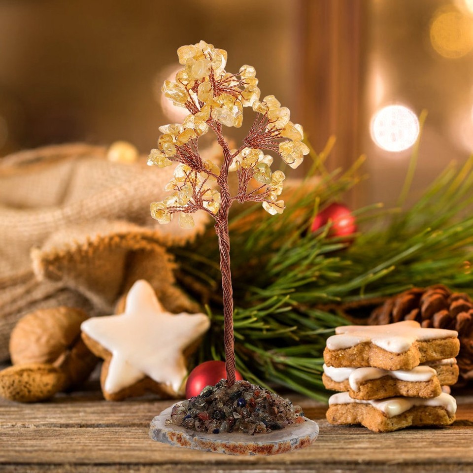 Money Tree Statues Desk Ornament Office Funny Decoration Crystal Bonsai ...