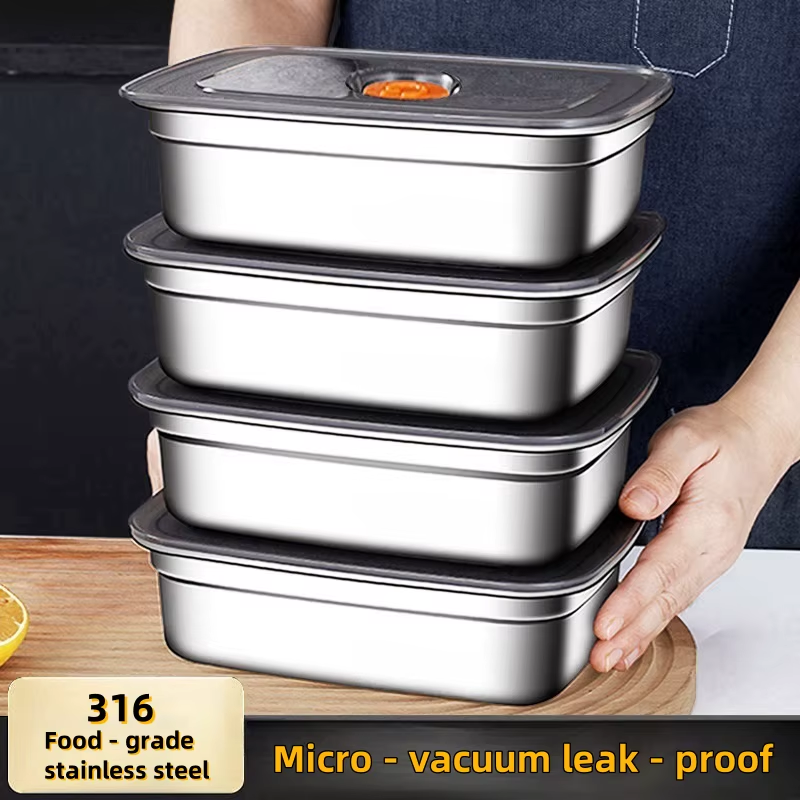 Stainless Steel Crisper, Lunch Box, Sealed Leak-Proof Bento Box ...