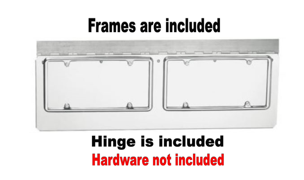 Chrome Hinge Mount License Plate Holder (Double) w/Hinge & (2) Frames ...