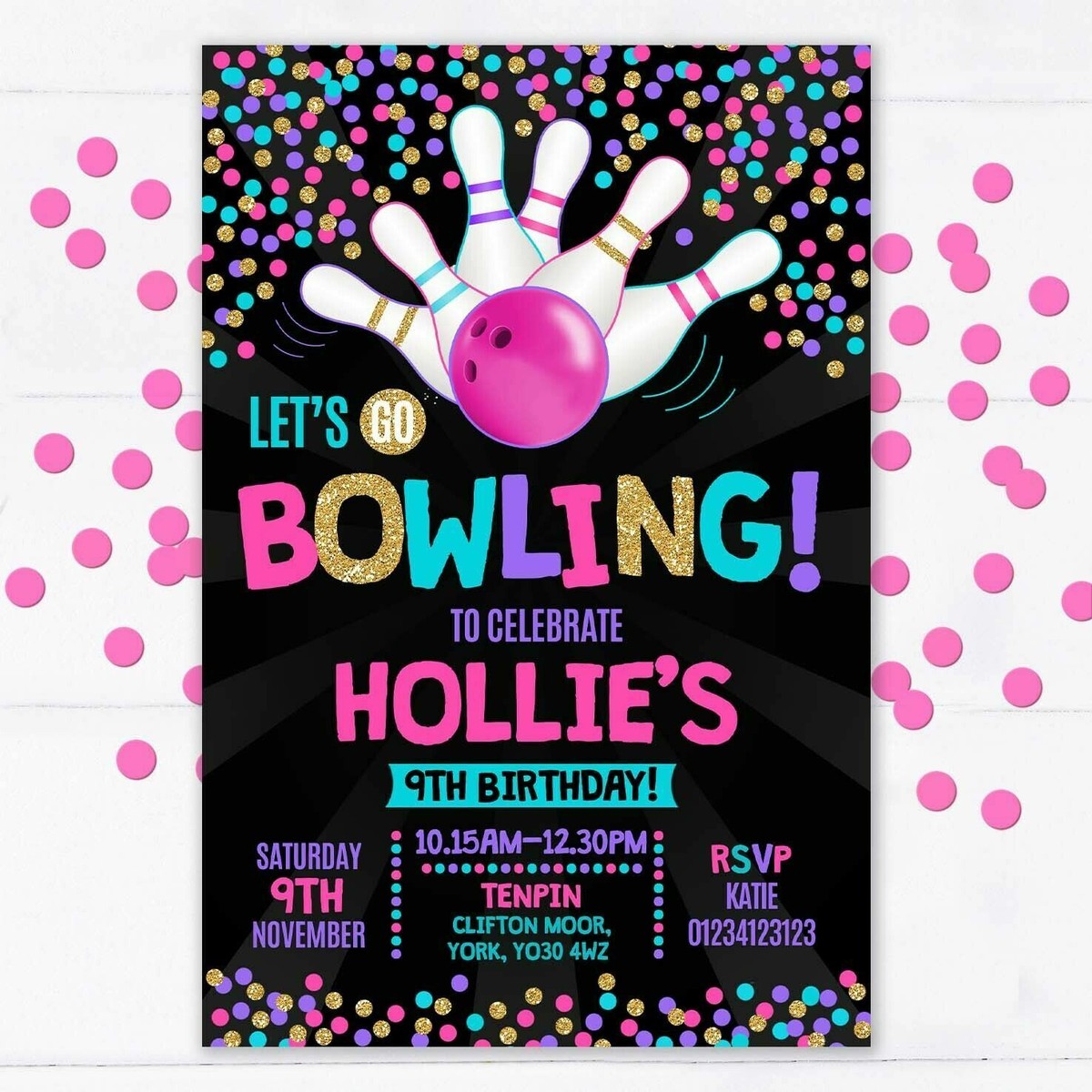 Bowling Invitations For Girls