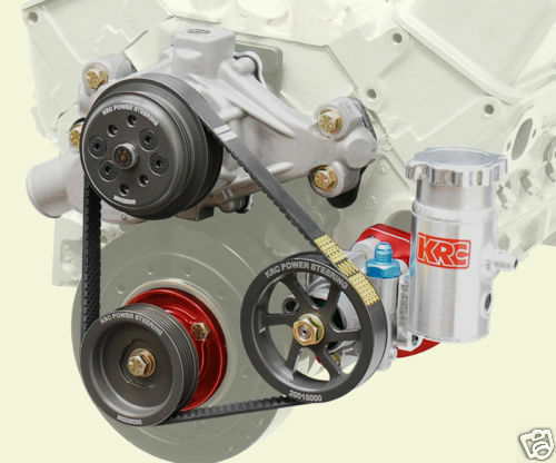 SBC FRONT ENGINE SERPENTINE KIT,PULLEYS,PUMPS,15%,BLOCK MOUNT POWER ...