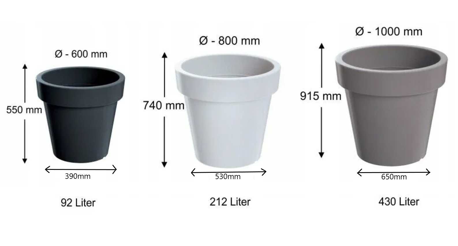 Big Plant Tree Pots Extra Large HUGE Indoor Outdoor Planter Garden ...