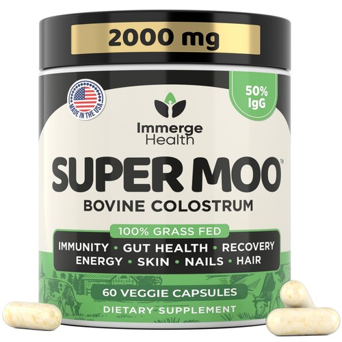 ImmergeHealth.com Super MOO Grass Fed Bovine Colostrum Supplement - Gut ...