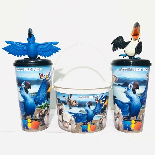3Pcs Rio Movie 2011 Cinemas Theatres Popcorn Bucket Cups 32 oz. Topper ...