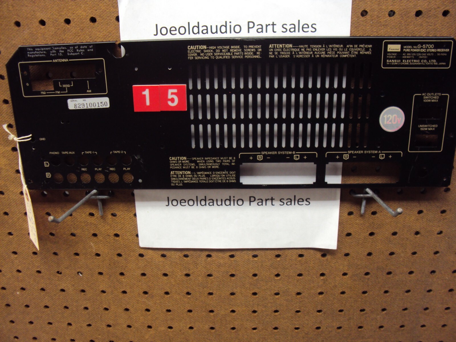 Sansui G5500 Receiver Original Back Panel Rated 8 out of 10 Parting ...