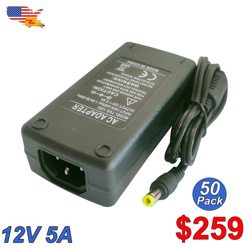 50 Pack Power Supply 5A 60W Transformer 12 Volt For LED Strip 3D Print ...