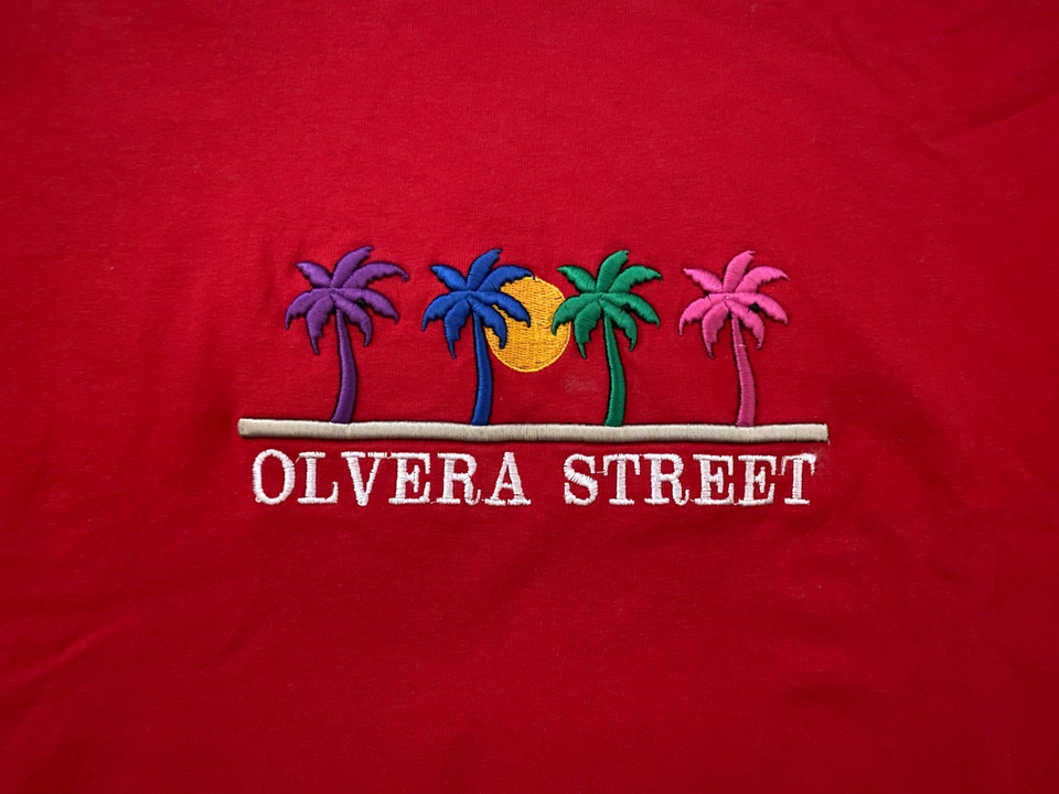 Olvera Street LA Tee Shirt Alstyle Red XL Womens & Mens Palm Trees Made ...