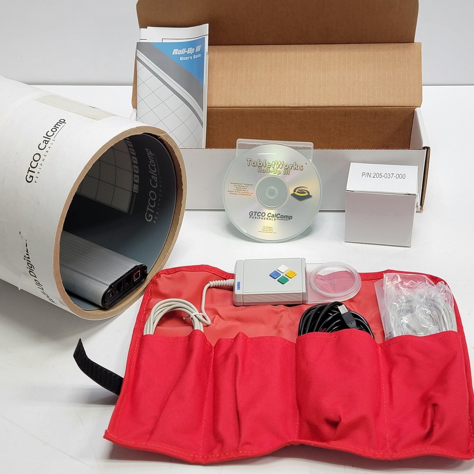 NEW NEVER USED COMPLETE - GTCO Calcomp Roll-up III 3 USB 30 x 36 inch ...