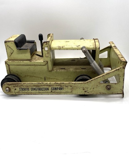 Vintage Structo Construction Company Metal Green Dozer Bulldozer ...