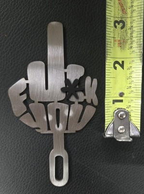 Middle Finger F*** You Stainless steel License Plate Topper | eBay