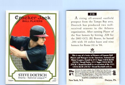 2005 Topps Cracker Jack Steve Doetsch SP (short print) #216 RC Atlanta ...