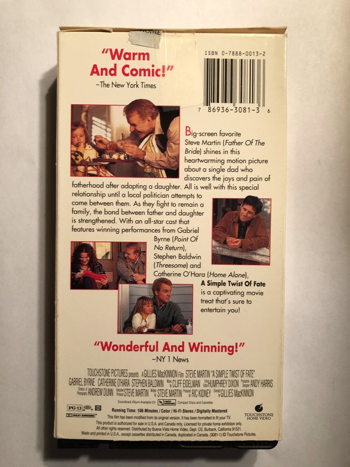 A Simple Twist of Fate VHS Steve Martin Comedy | eBay