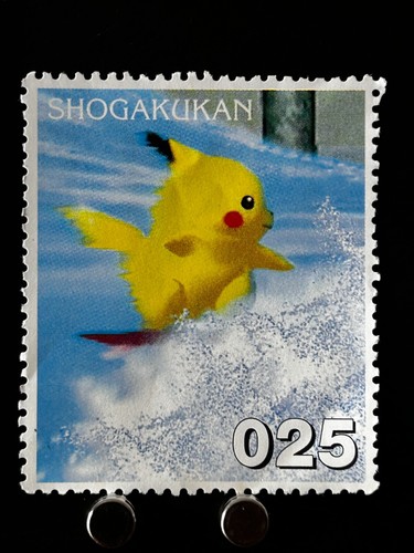 Pikachu Pokemon Stamp #025 Shogakukan Japanese Nintendo Rare Japan Card ...