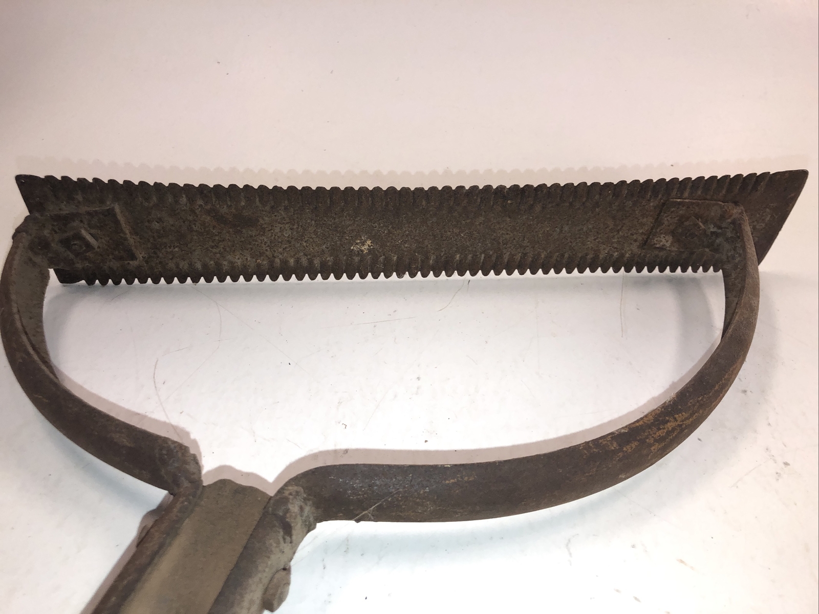 Vintage Weed Grass Trimmer Sling Blade Wood Handle Rustic Sickle Wacker ...