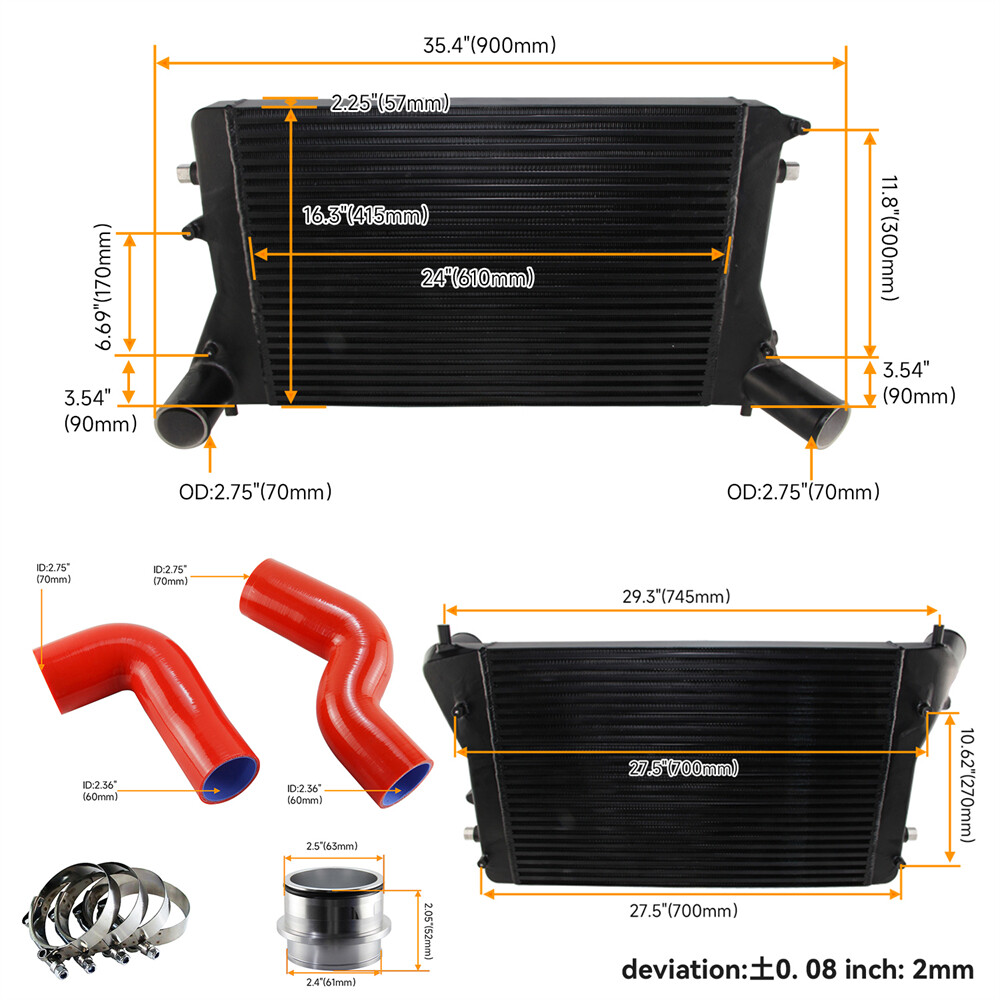 FMIC Turbo Intercooler Kit For Vw Golf GTI 06-10 2.0T MK5 Gen2 (VERSION ...