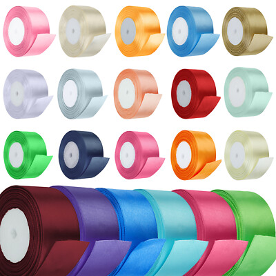 Beautiful Double Sided Satin Ribbon 50mm Wide Plain Cut Per 1M/10M/25M ...