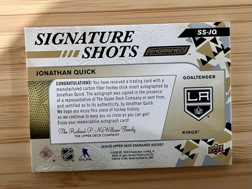 2023-24 Engrained Jonathan Quick 41/50 Signature Shots SS-JQ | eBay