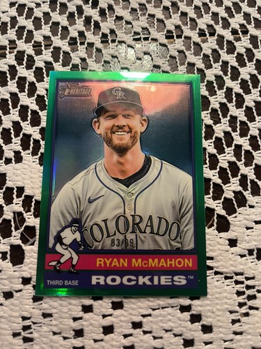 2025 Topps Heritage #457 Green Refractor /99 Number SP Ryan McMahon ...