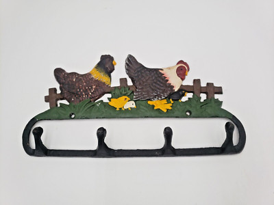 Vintage Cast Iron Metal Chicken Wall Hooks Wall Mount Hanger Rack | eBay