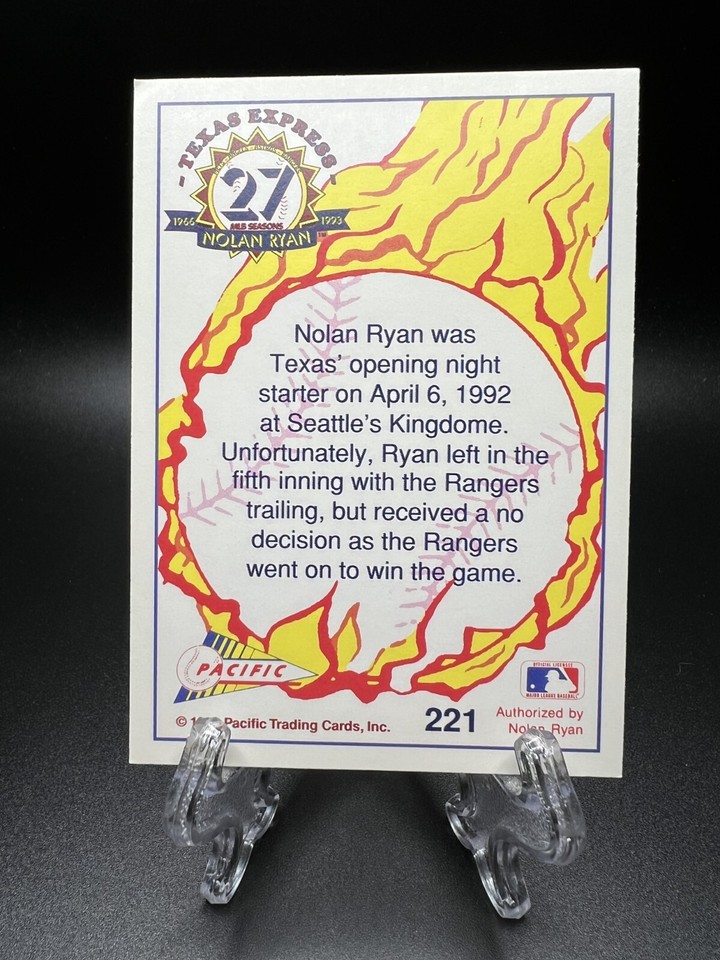 1993 Pacific Nolan Ryan Texas Express 27 Seasons - Nolan Ryan #221 ...
