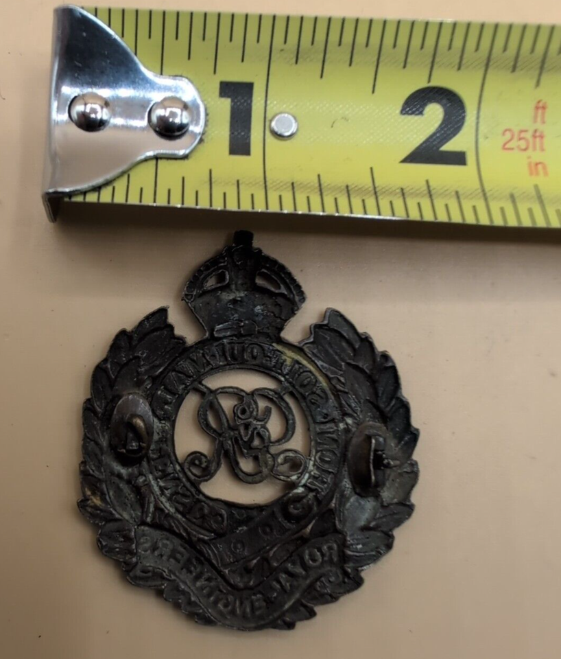 WWI/2 era British Army Royal Engineers pin-back sweetheart cap badge ...